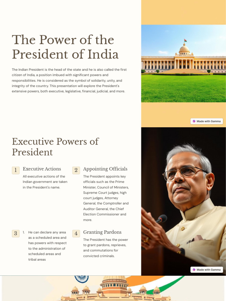 The Power of The President of India | PDF