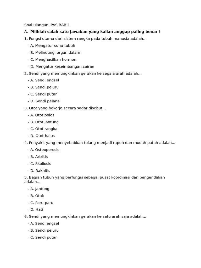 Soal Ulangan IPAS BAB 1 | PDF