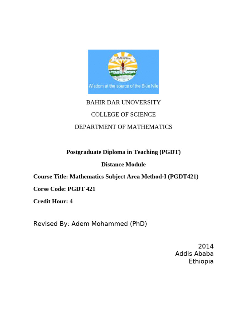 Fasil - Mathematics Subject Area Teaching Methods Fasilo | PDF