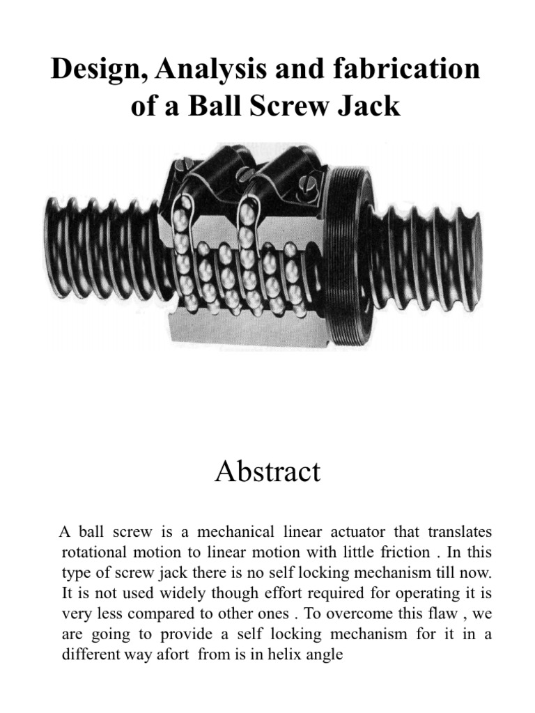 Design Analysis and Fabrication of A Screw Jack | PDF