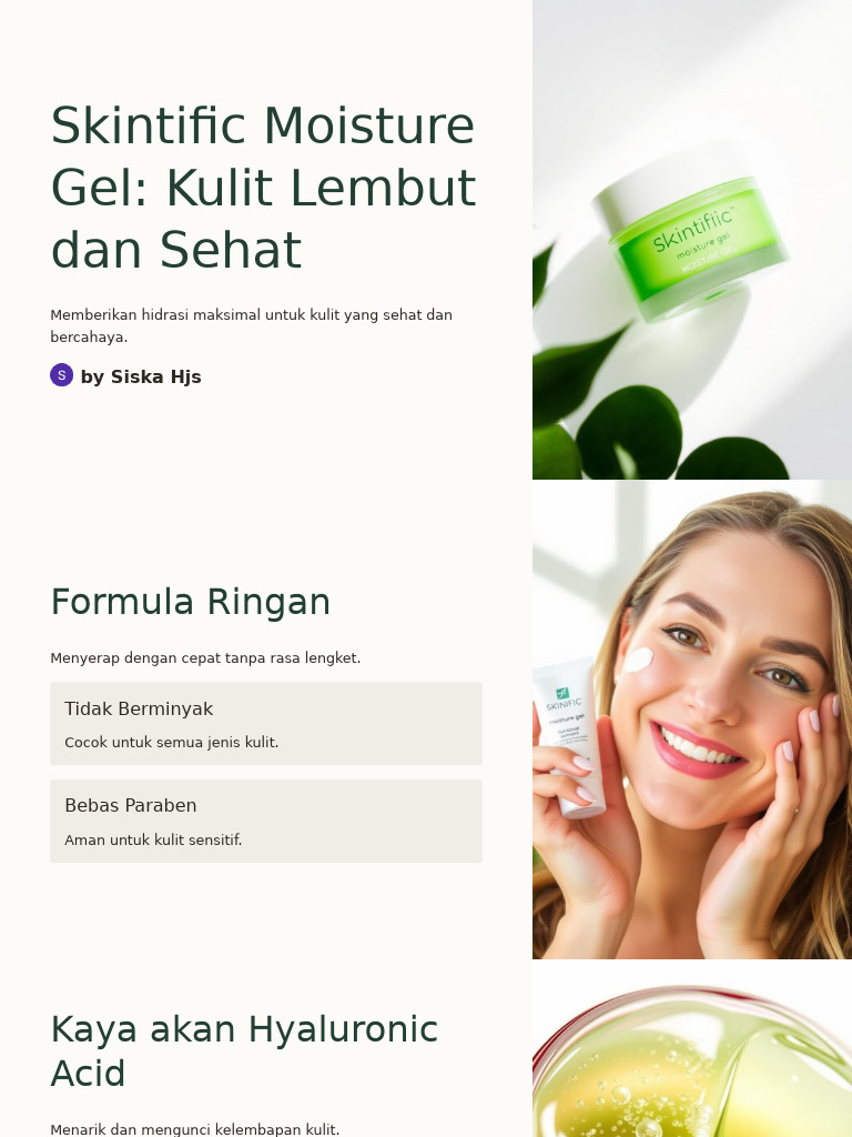 Skintific Moisture Gel Kulit Lembut Dan Sehat | PDF