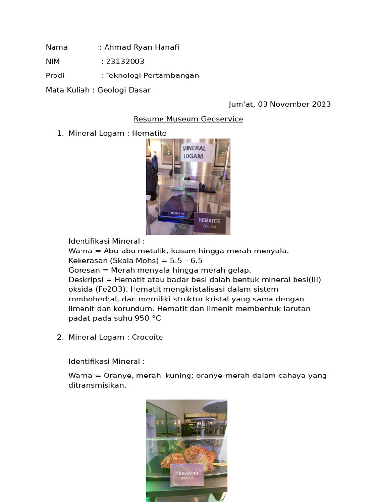 3A - Ahmad Ryan Hanafi (Resume Museum Geoservice) | PDF