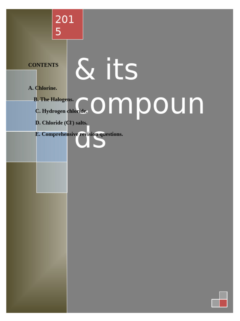 Chlorine and Its Compounds | PDF | Chlorine | Chloride