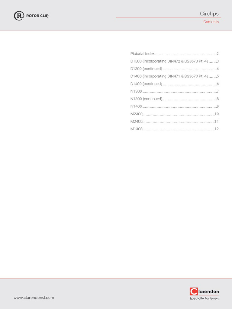 Clarendon Circlip Catalogue | PDF