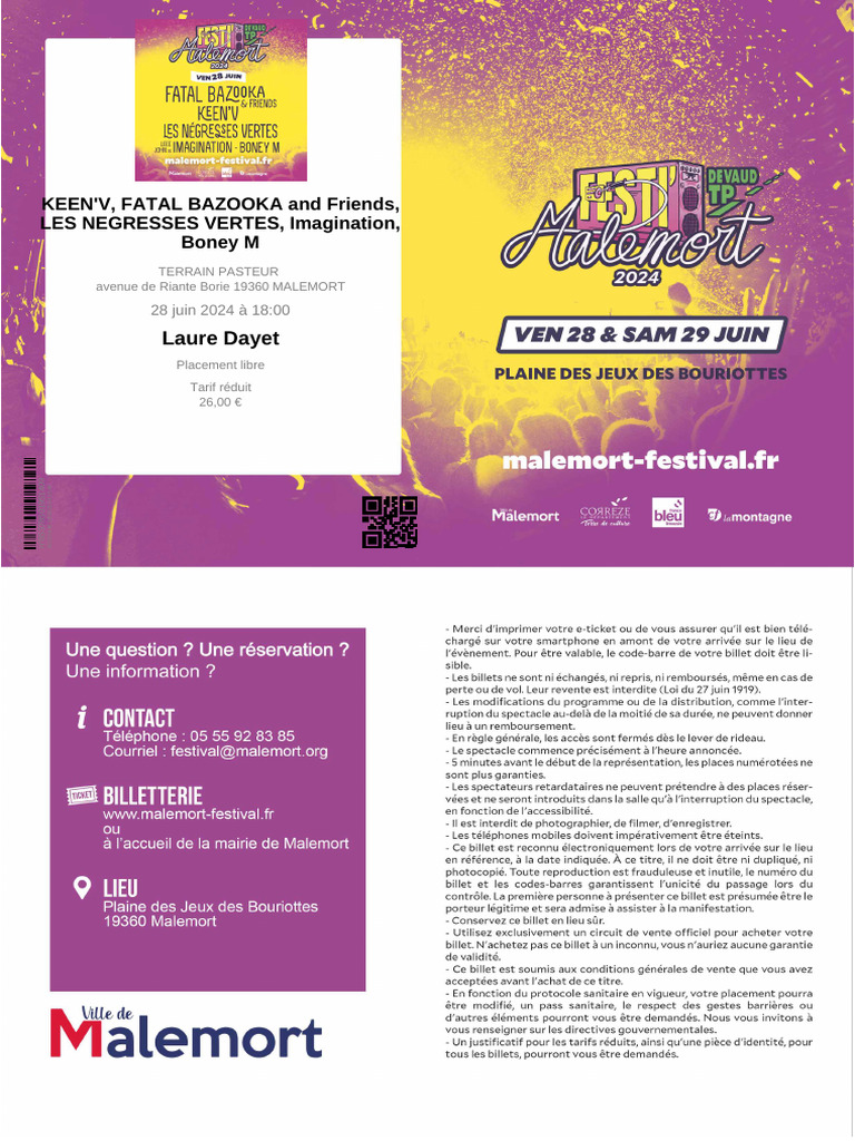 2-Billets - Keen'v, Fatal Bazooka and Friends, Les Negresses Vertes ...