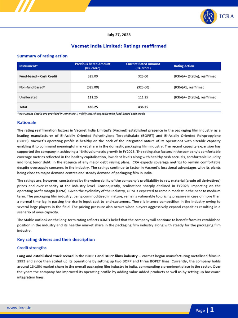 Vacmet India Limited | PDF