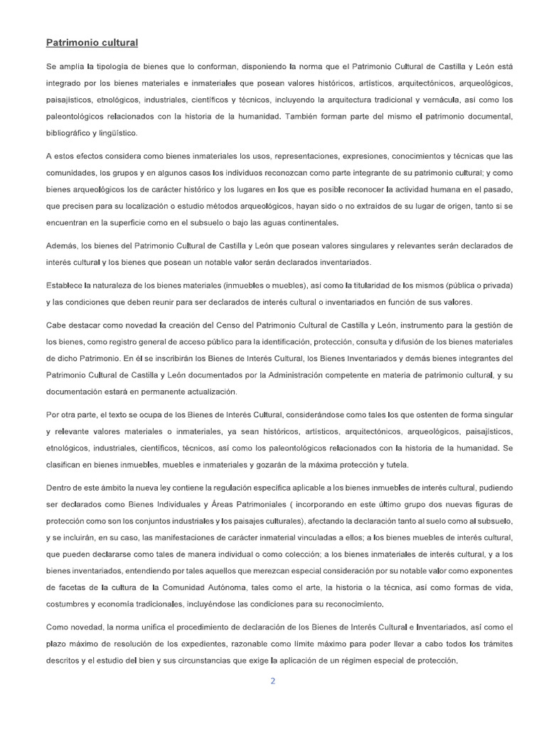 Resumen - Patrimonio Cultural Cyl | PDF