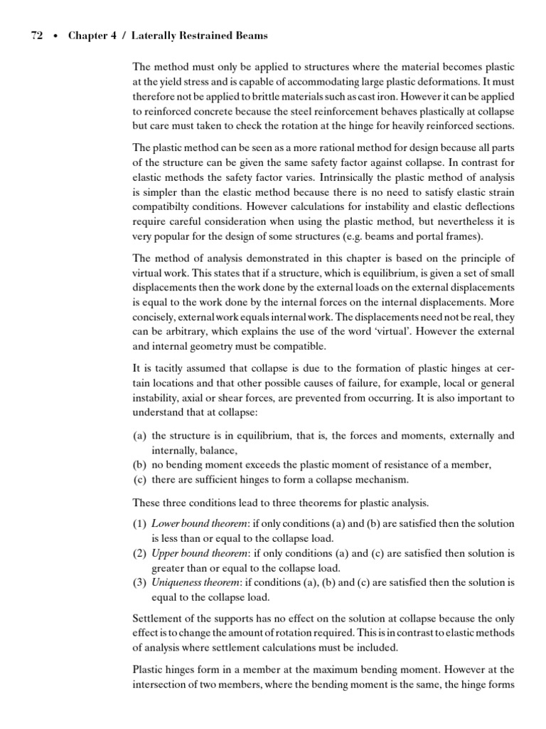 72 Chapter 4 / Laterally Restrained Beams | PDF