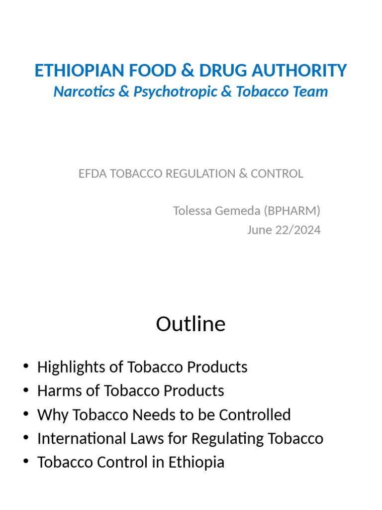 (TOT) Tobacco Control & Regulation Presentation Final | PDF