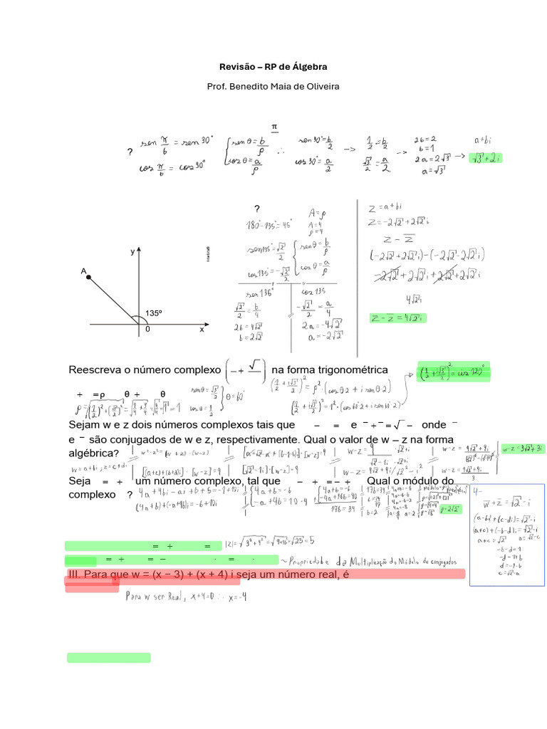 Lista de Álgebra RP | PDF