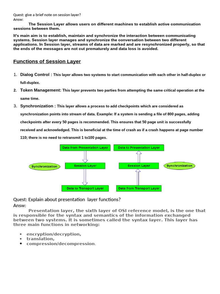 Upper OSI Layers | PDF