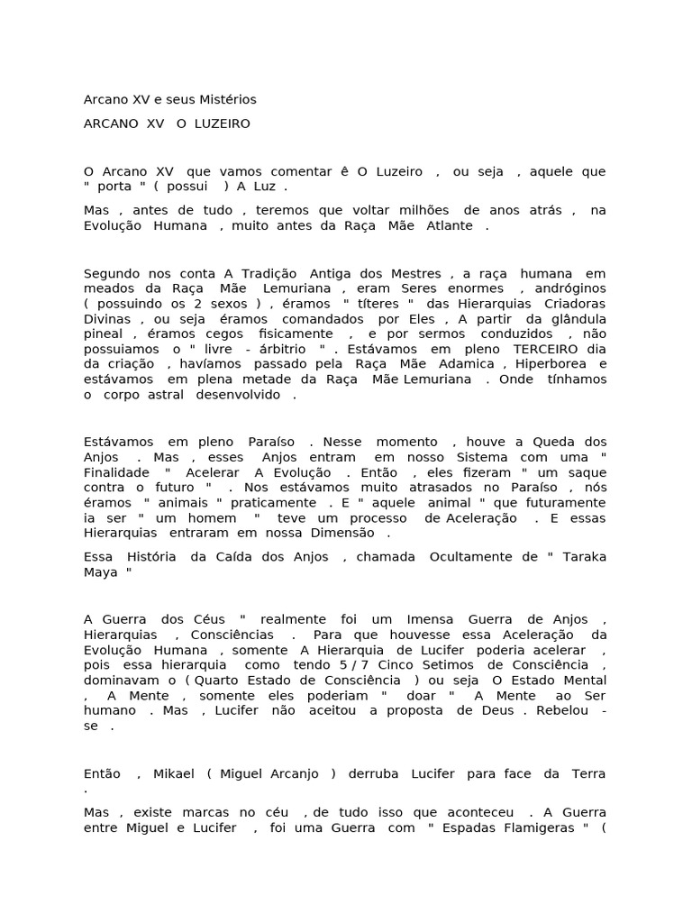 Arcano XV O Luzeiro | PDF