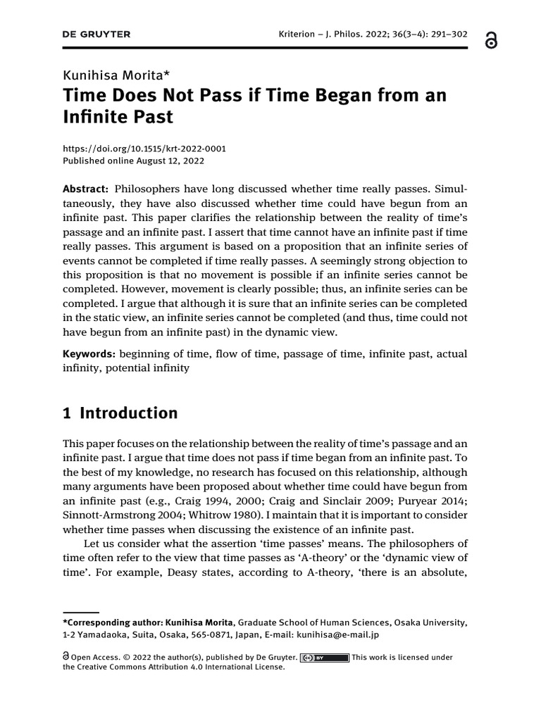 Time Does Not Pass | PDF | Infinity | Social Science Time Does Not Pass | PDF | Infinity | Social Science