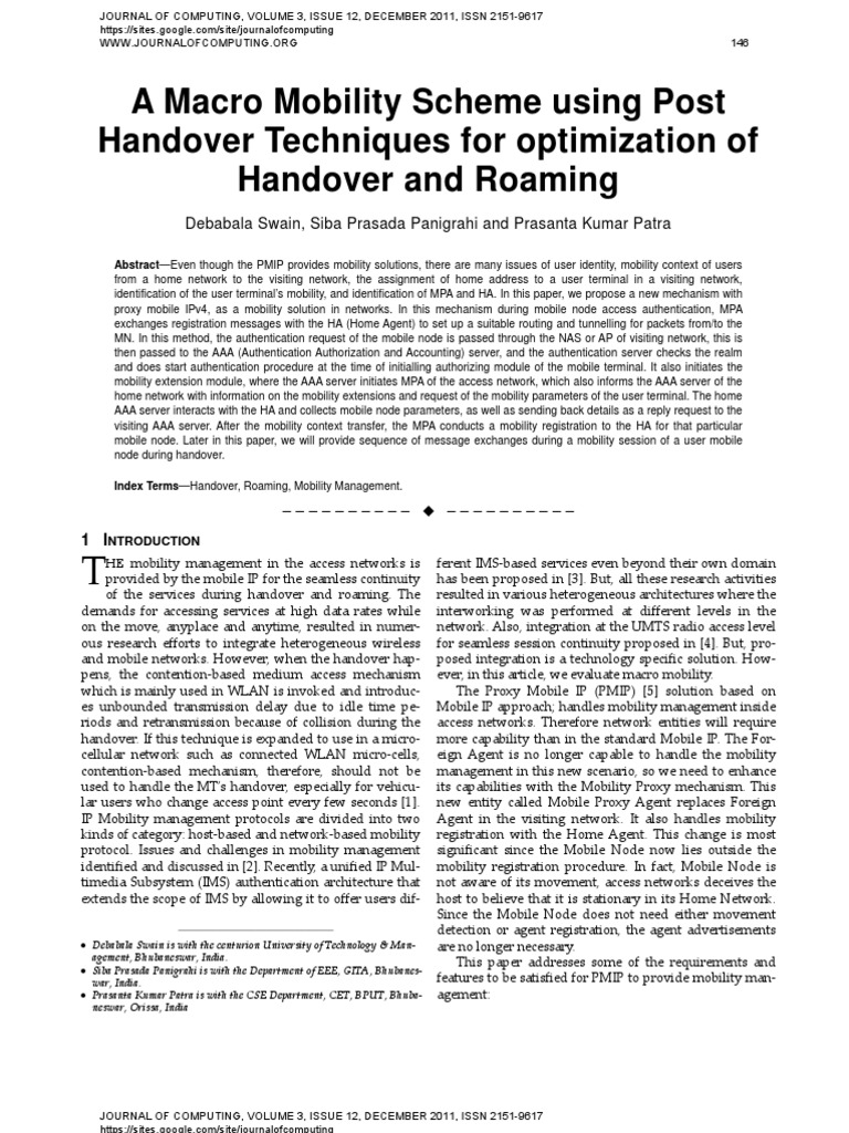 A Macro Mobility Scheme Using Post Handover Techniques For Optimization ... A Macro Mobility Scheme Using Post Handover Techniques For Optimization ...