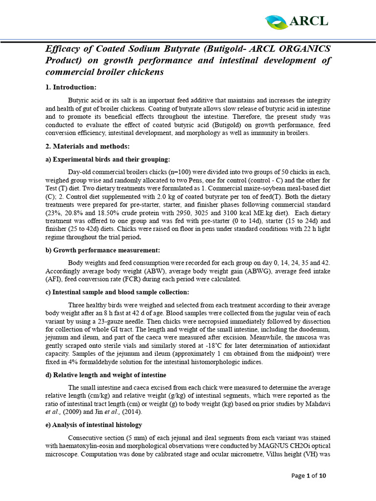 Butigold Poultry Trial Certified Doc | PDF