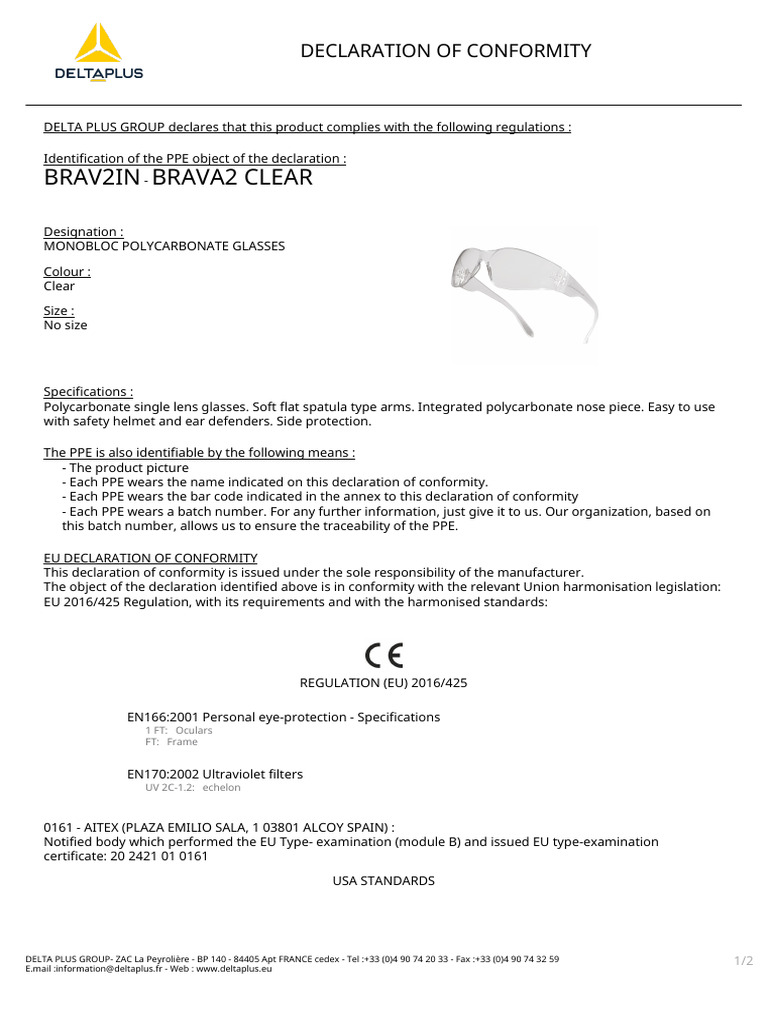 Delta-Conformity-Declaration - Brav2in | PDF