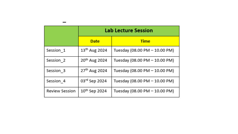 Lab Schedule - FM Lab | PDF