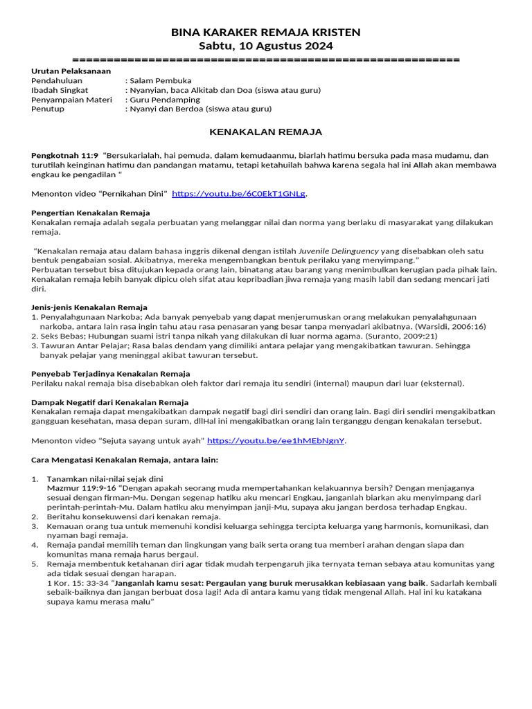 Kenakalan Remaja(1) | PDF