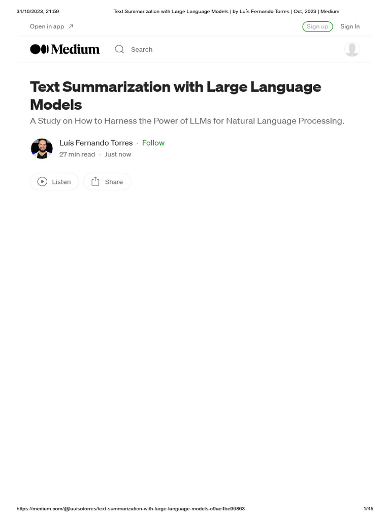 Llms Text Summarization Pdf