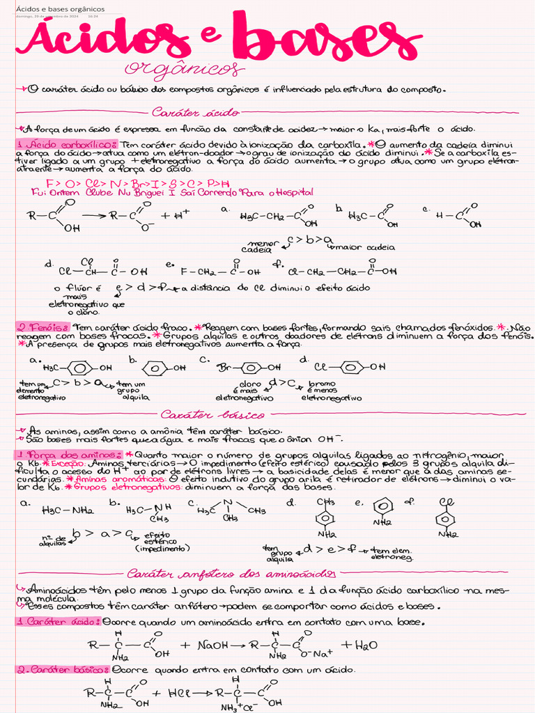 Ácidos e Bases Orgânicos | PDF