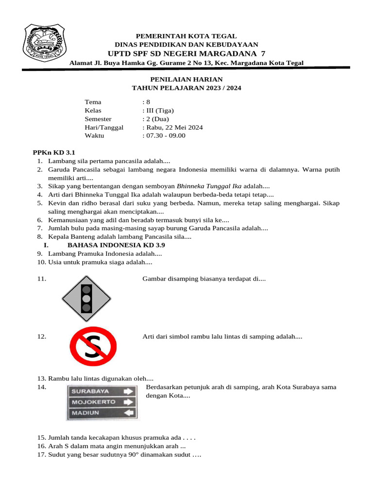 Soal Tema 8 Ulangan | PDF