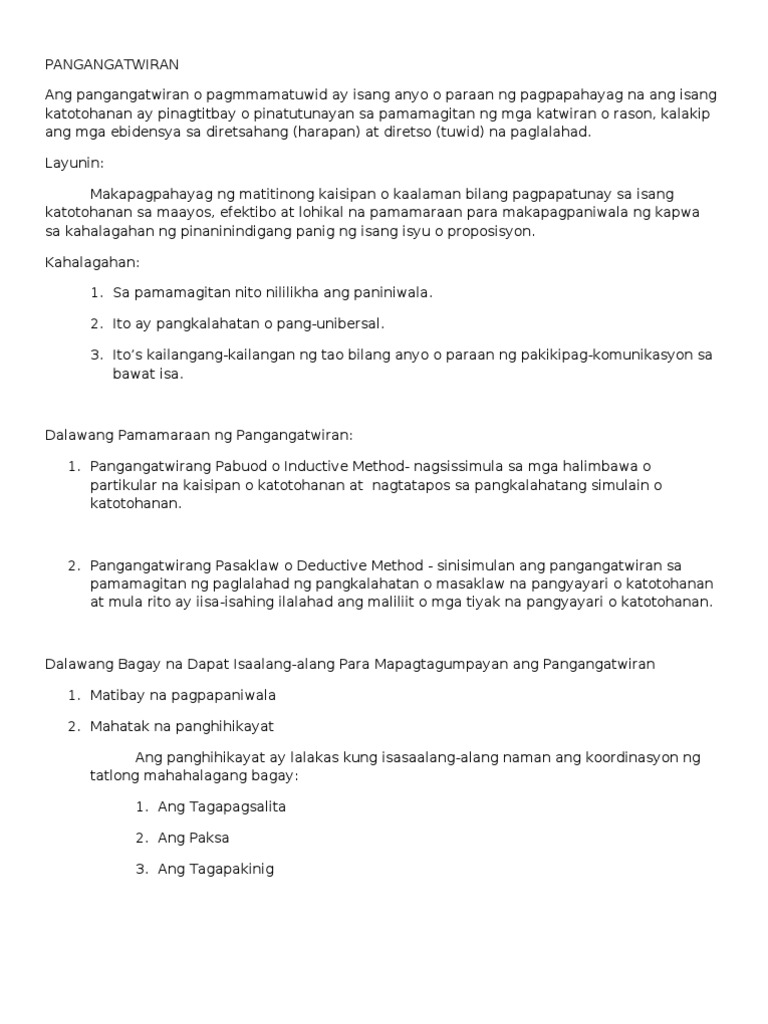 PANGANGATWIRAN | PDF