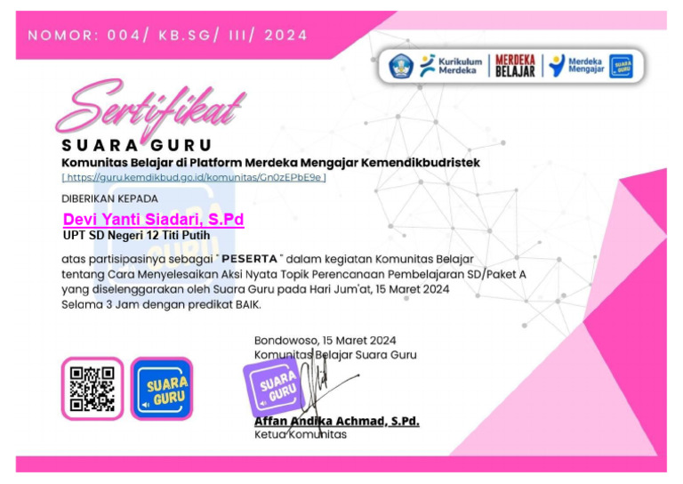 Devi Yanti Siadari, S.PD | PDF