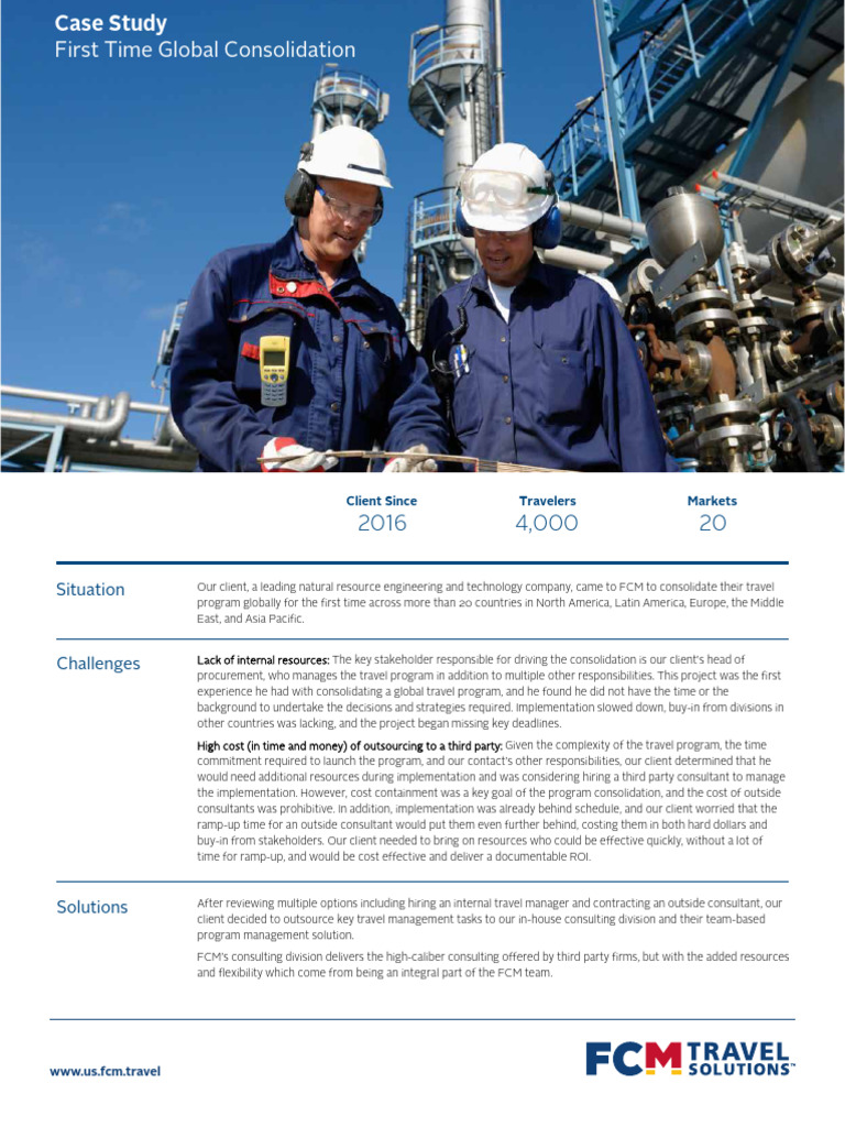 FCM - Case Study - First Time Global Consolidation | PDF