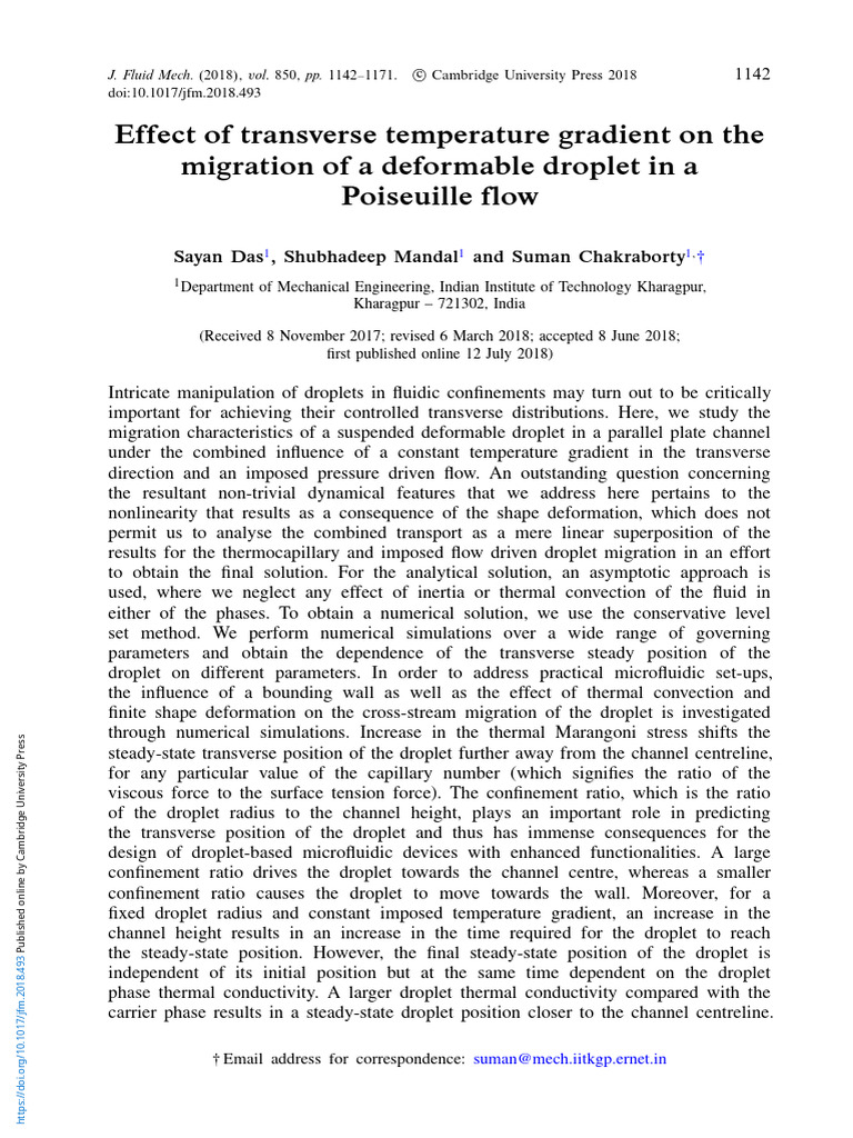 Effect of Transverse Temperature Gradient On The Migration of A ...