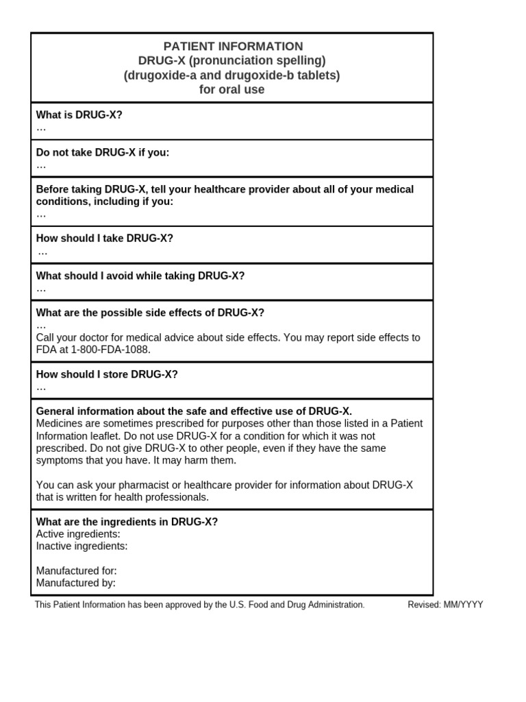 LC - Sample Template For Patient Package Inserts - 9.14.23 | PDF