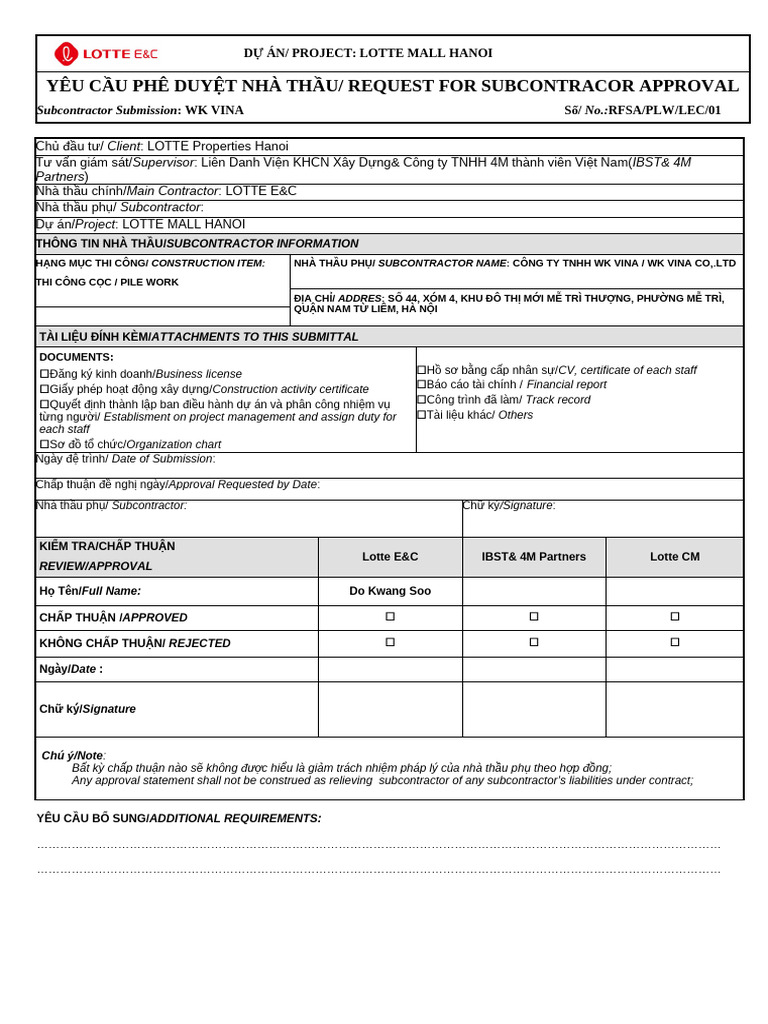 01. Subcontractor approval | PDF