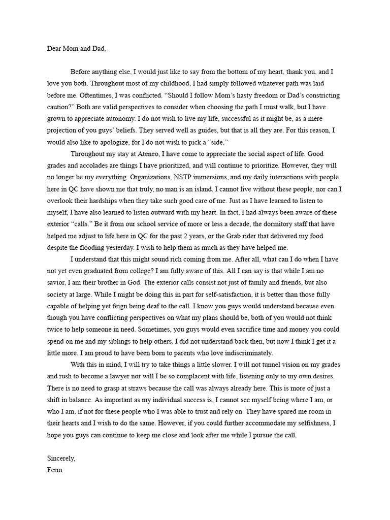 THEO Letter To Parents - CALDONA | PDF