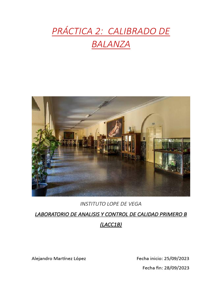 Practica 2 Calibrado de Balanzas | PDF