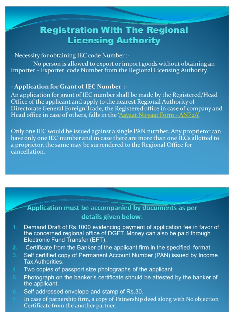 IEC Code No. | PDF | Finance & Money Management