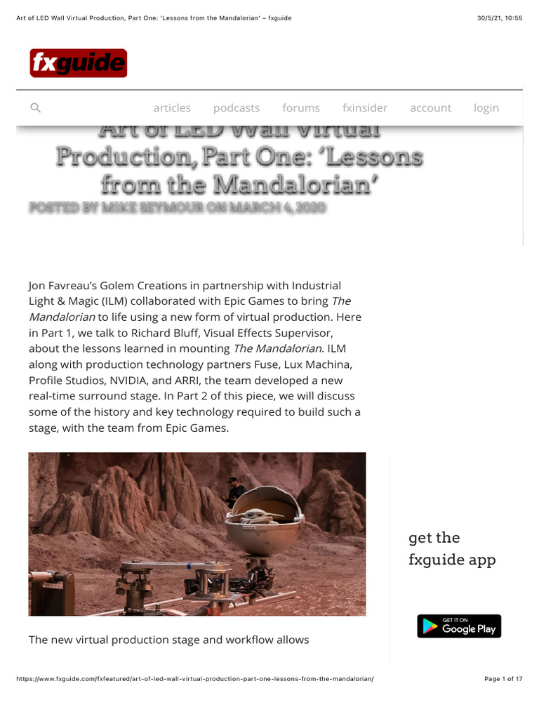 Mandalorian's LED Wall Virtual Production | PDF