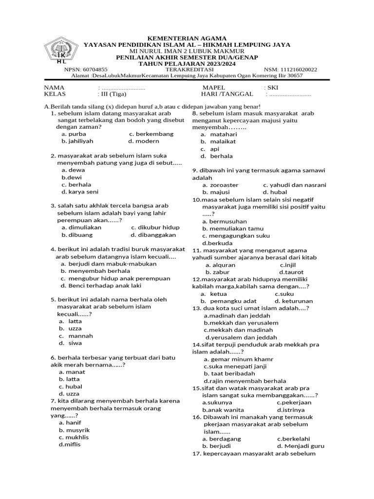 Ski KLS 3 (Uas) 2 | PDF