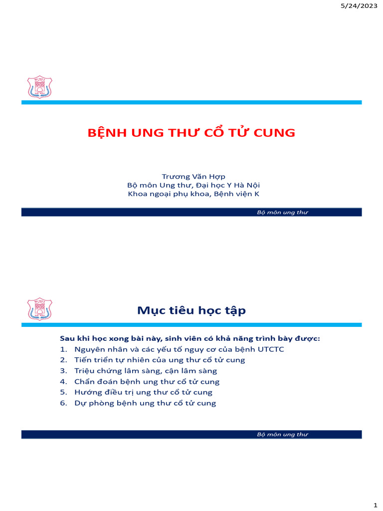 Cba01 Slide Ung Thư C T Cung | PDF