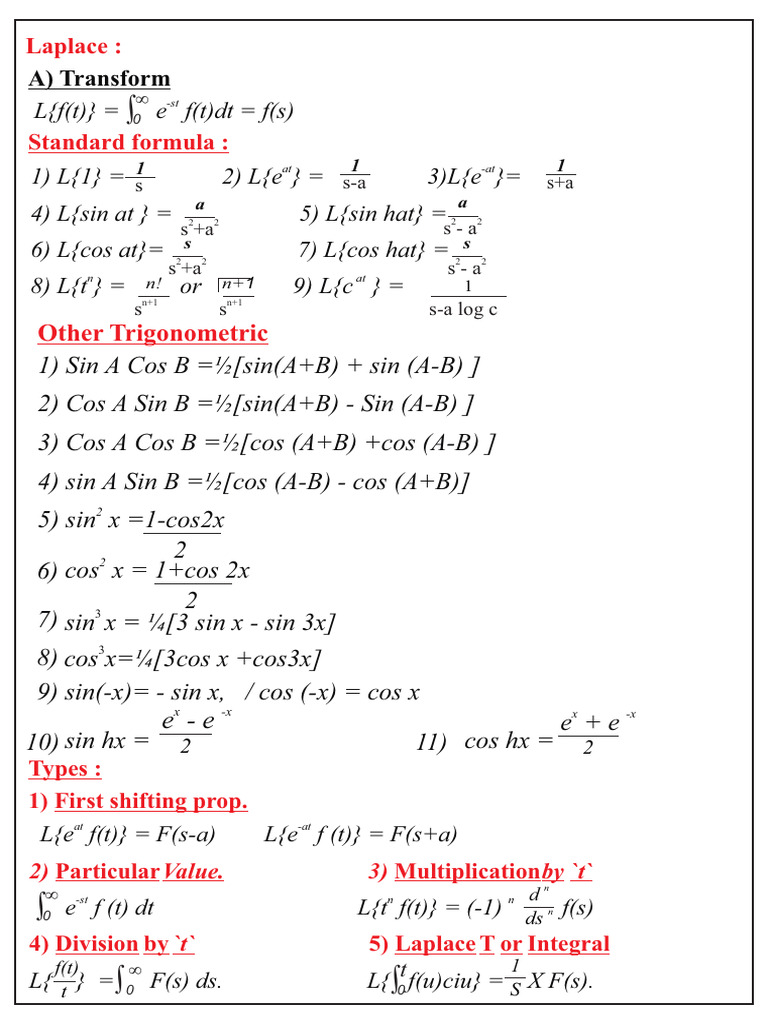 M3 Maths Formulas Pdf