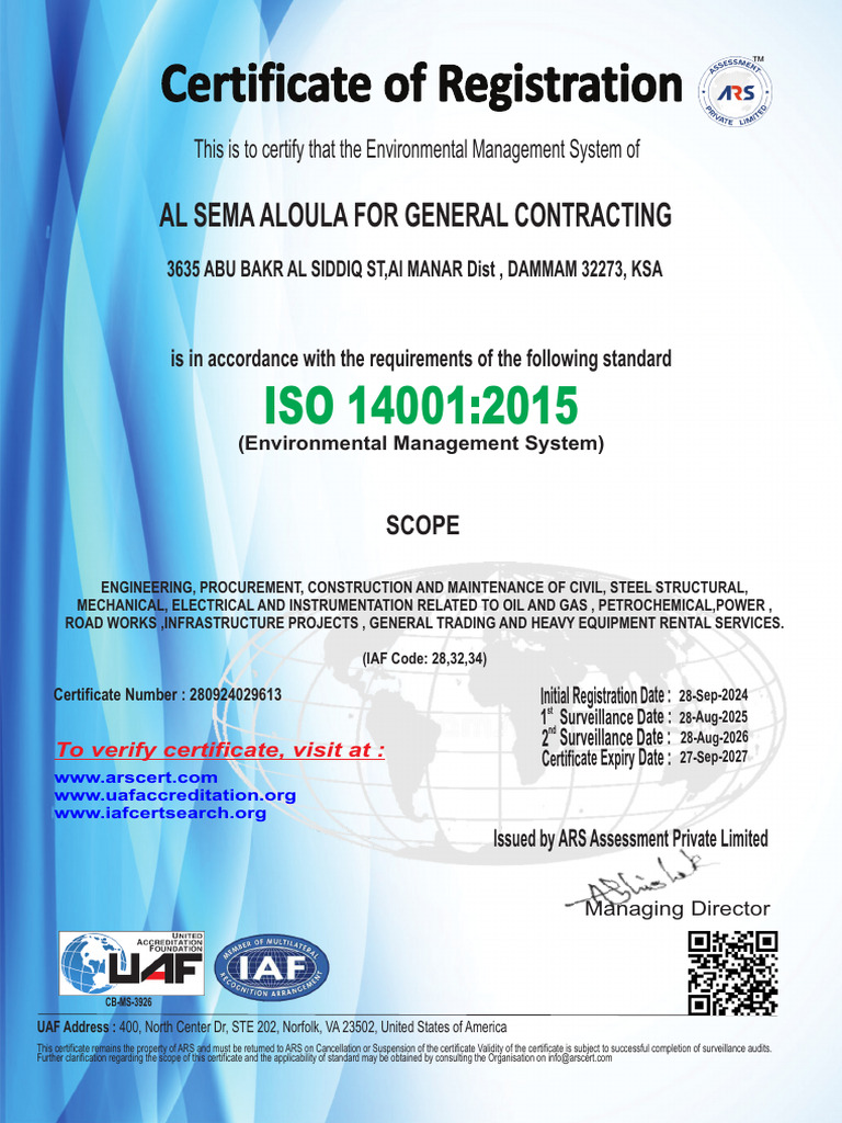 Iso 14001 Al Sema | PDF