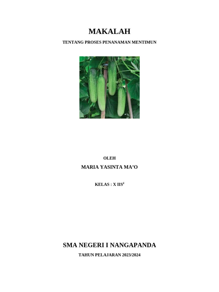 Makalah Mentimun | PDF