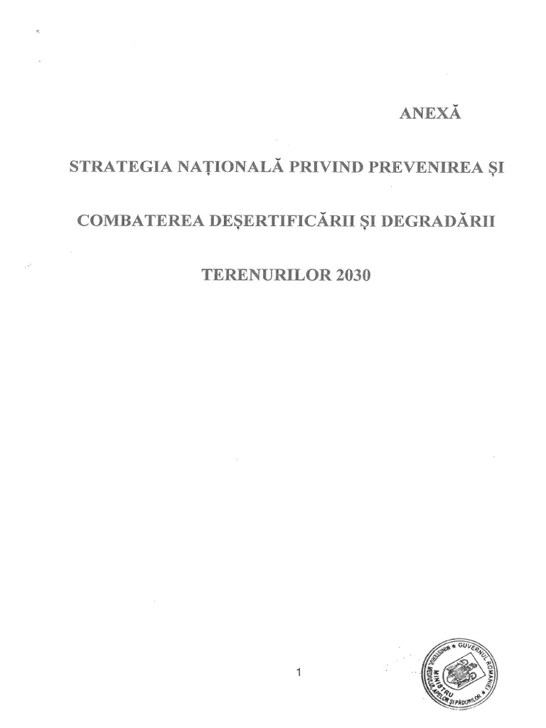 Anexa HG Strategie Desertificare | PDF