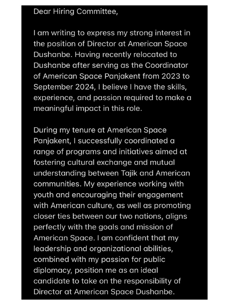 Cover Letter | PDF