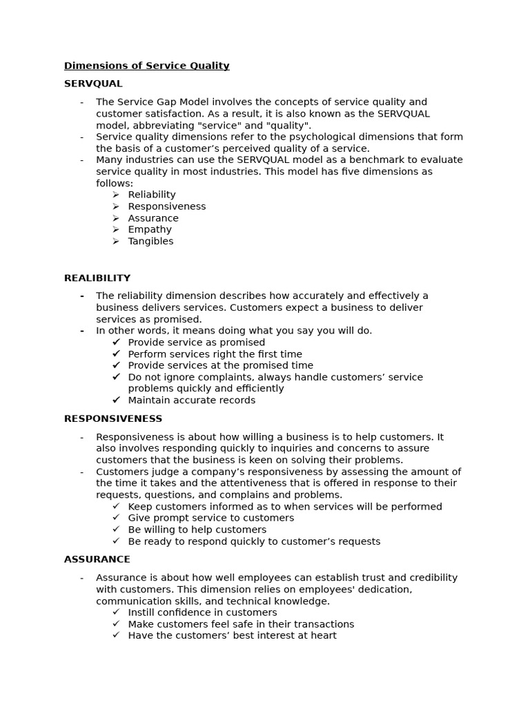 SERVQUAL | PDF