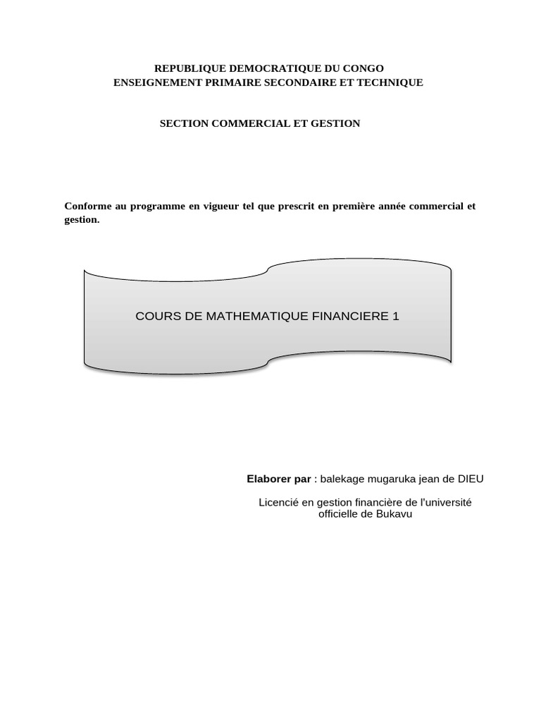 Math Fin 1 | PDF