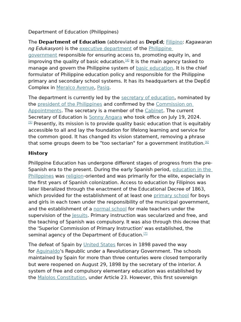 Department of Education | PDF