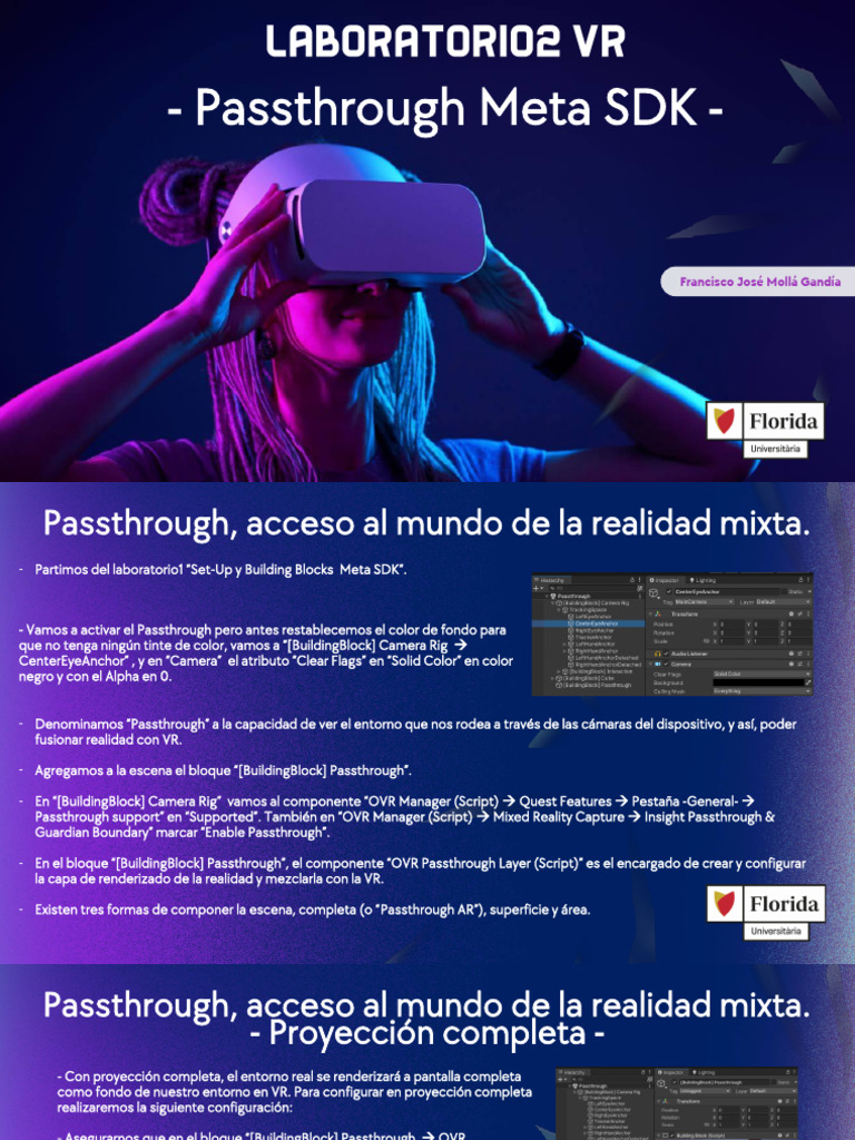 Laboratorio2 VR - Passthrough Meta SDK | PDF