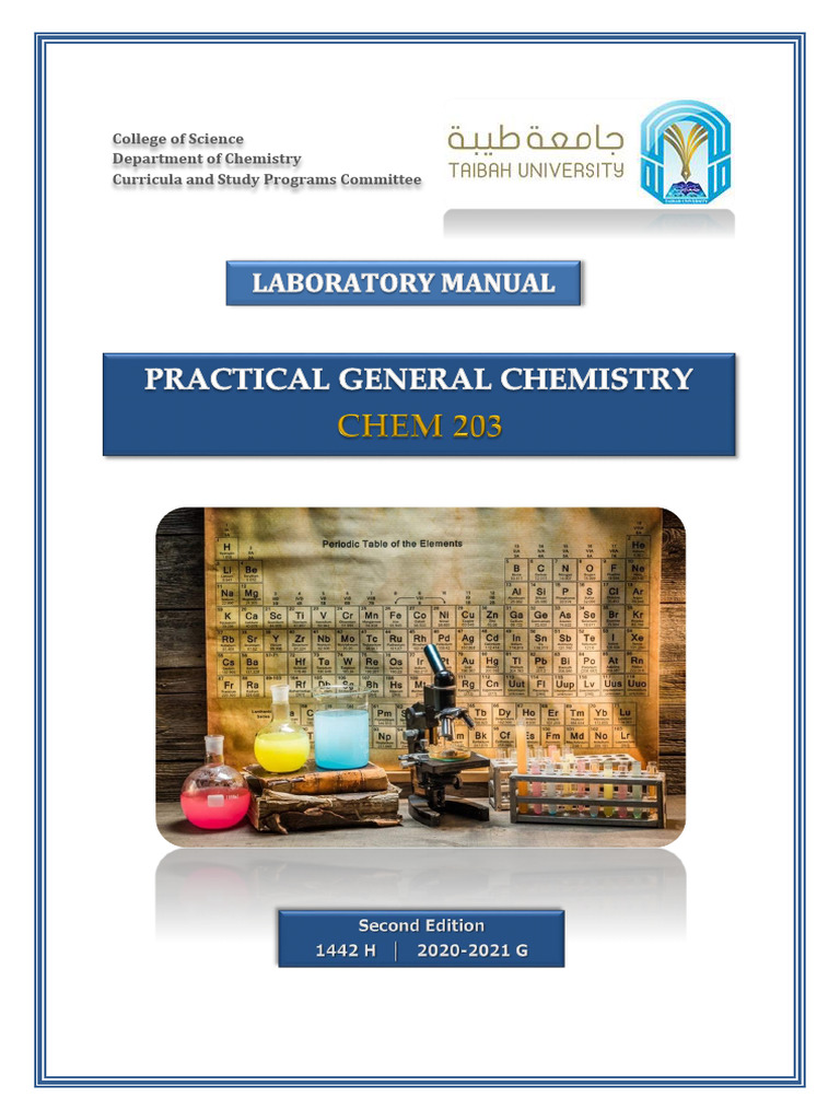 Lab Manual-Chem 203 Practical General Chemistry - 5 Sept 2020 | PDF ...