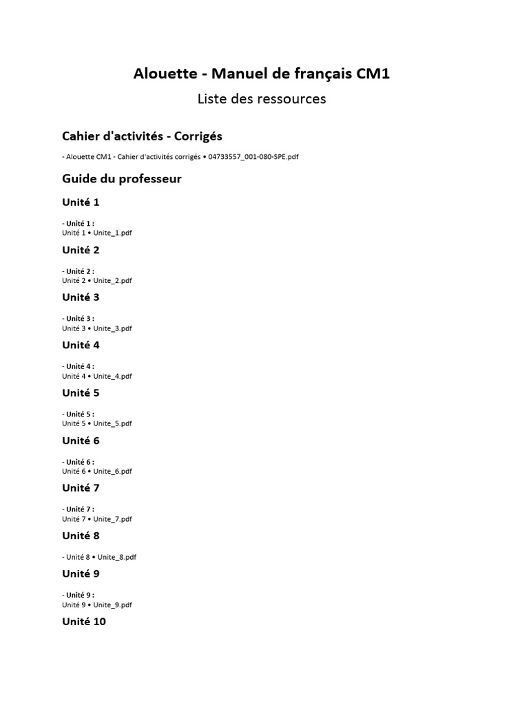 Liste Des Ressources | PDF