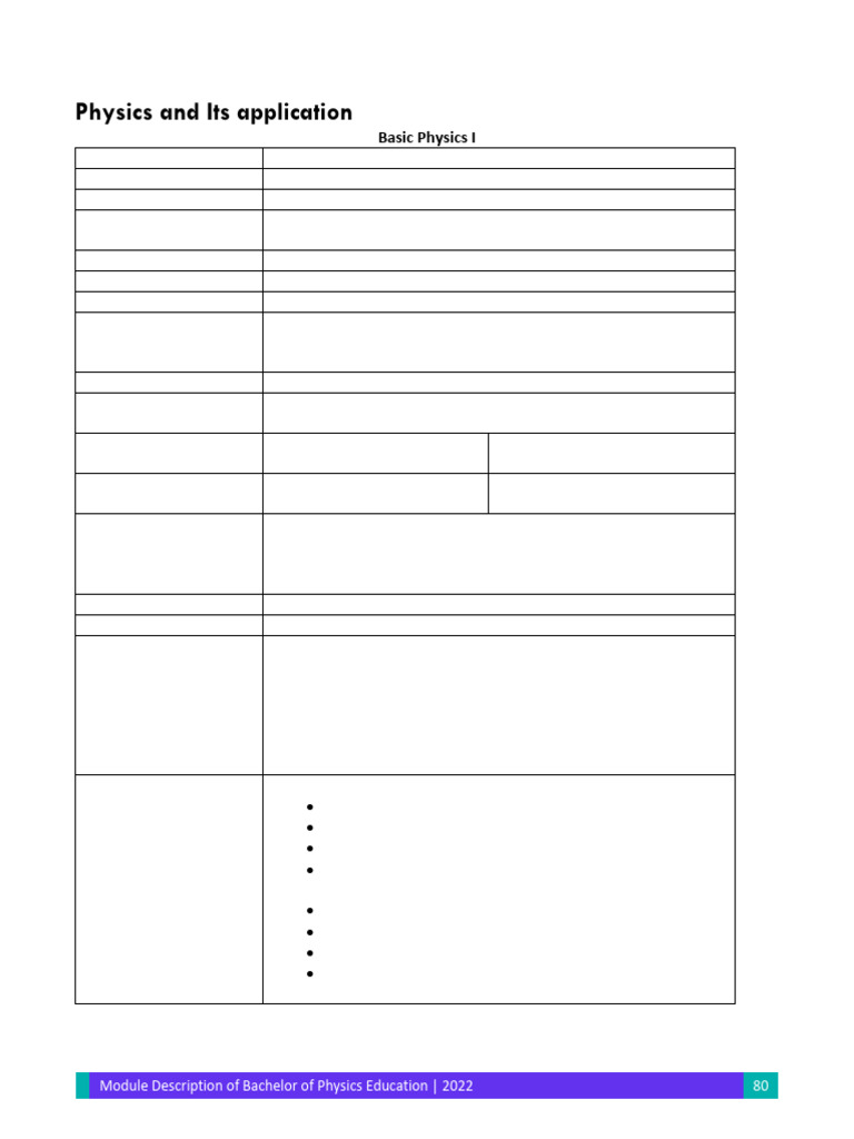 Basic Physics I SMTR 1 | PDF