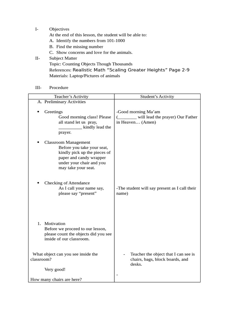 Lesson Plan in Multi Grade | PDF | Classroom | Cognition